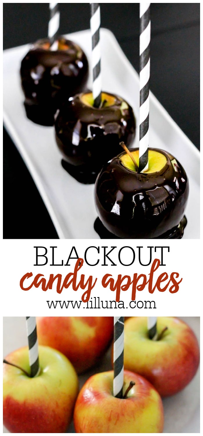 Black Candy Apples {Spooky Halloween Candy Apples} | Lil' Luna