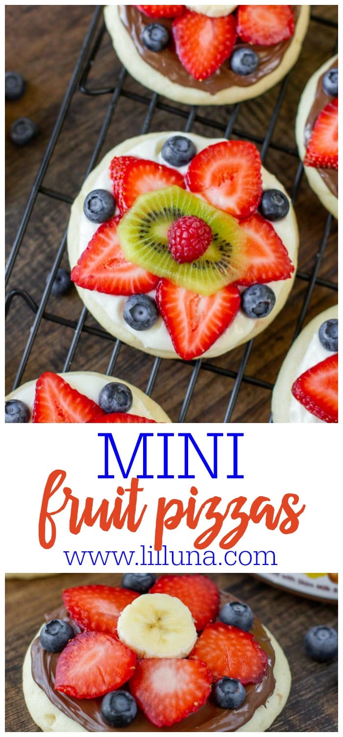 Mini Fruit Pizzas {AKA Sugar Cookie Fruit Pizzas} | Lil' Luna