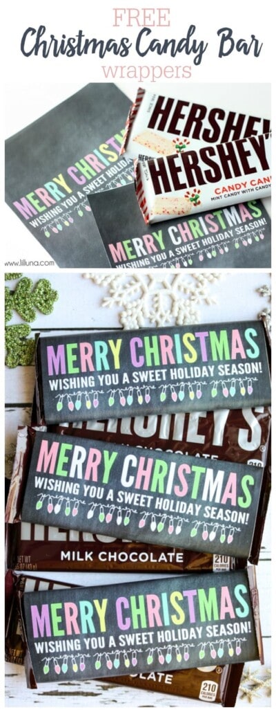 Merry Christmas Candy Bar Wrappers