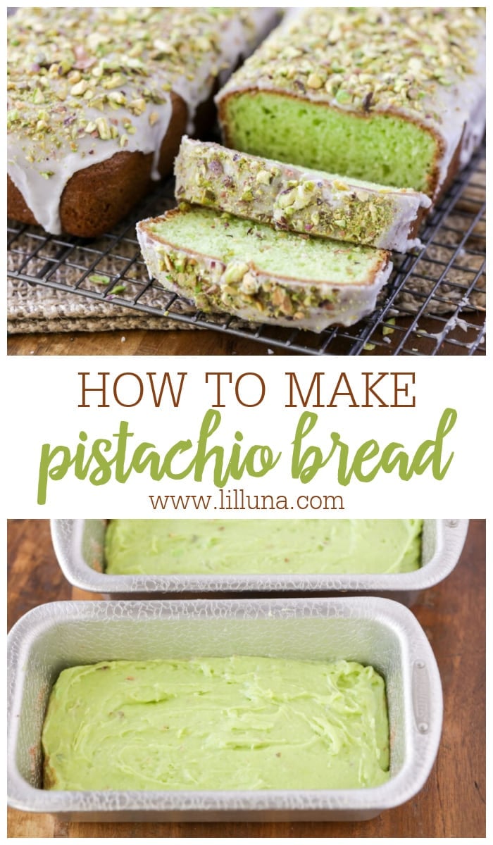 Pistachio Bread {With Almond Glaze!} | Lil' Luna