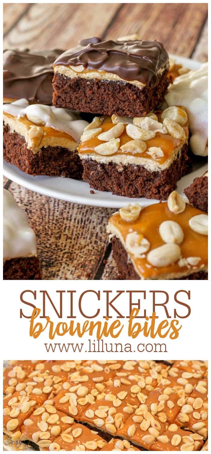 Snickers Brownie Bites {With White OR Milk Chocolate} | Lil' Luna