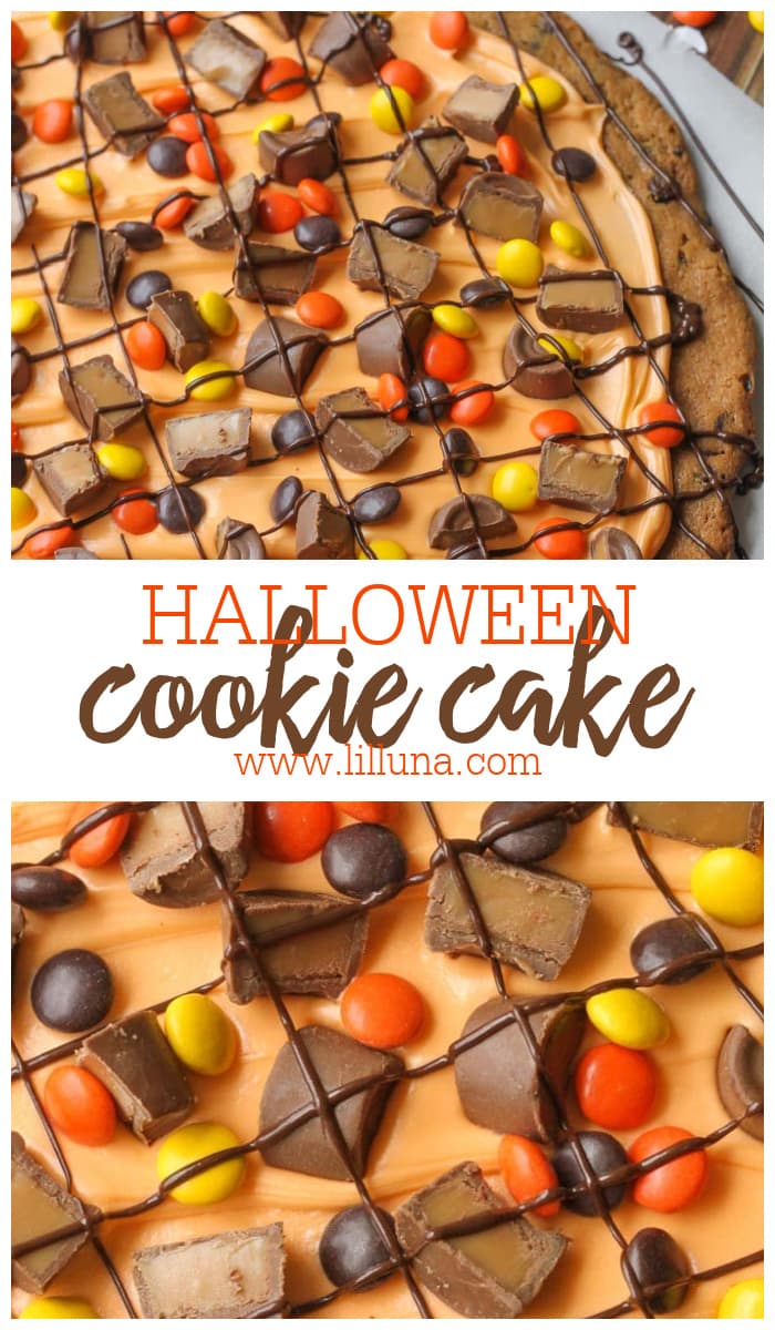 Halloween Cookie Cake {An EASY Chocolate Treat} | Lil' Luna
