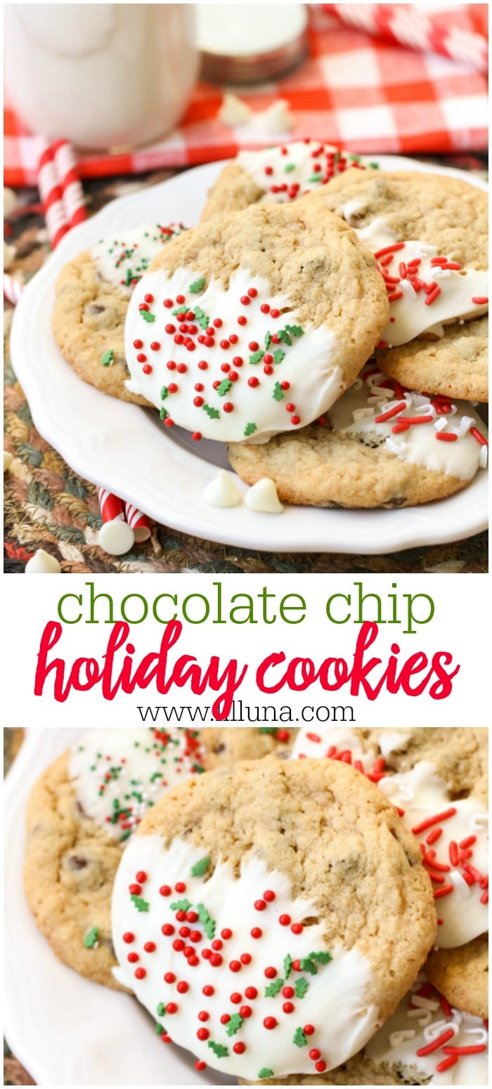 Christmas Chocolate Chip Cookies | Lil' Luna