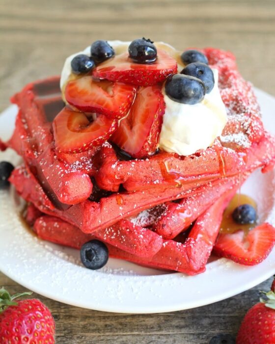Red Velvet Waffles {Fun & Festive!} | Lil' Luna