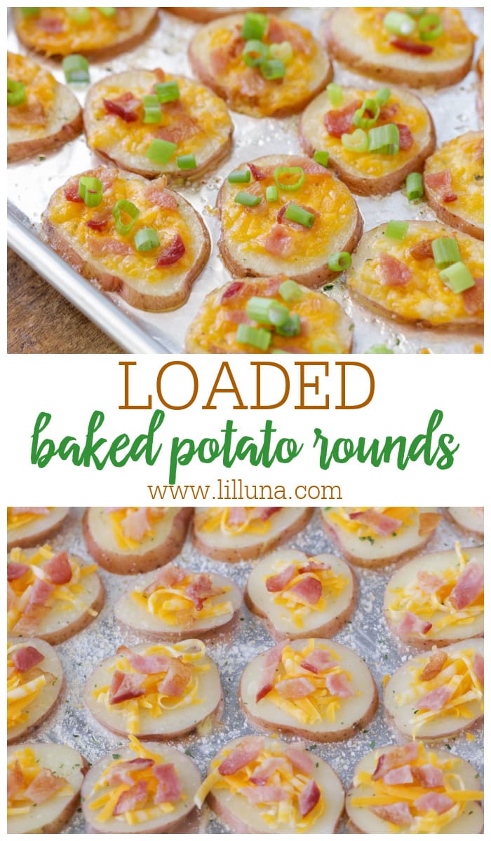 Baked Potato Rounds {Loaded + Delicious} | Lil' Luna