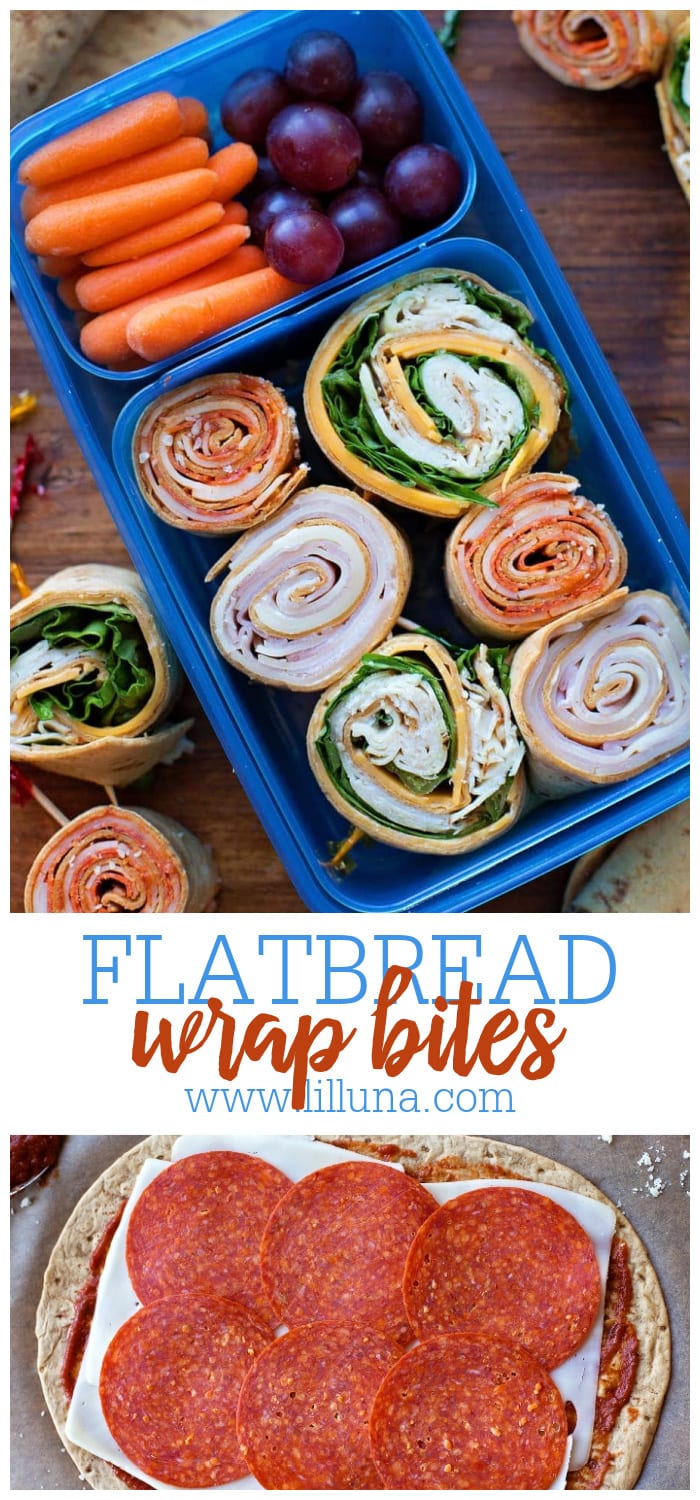 Flatbread Pinwheels {3 Varieties PERFECT for Lunch} | Lil' Luna