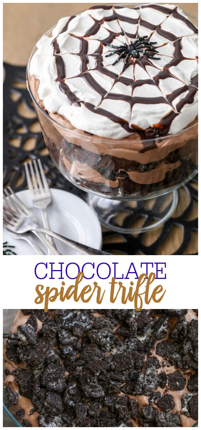 Chocolate Spider Trifle {Perfect for Halloween} | Lil' Luna