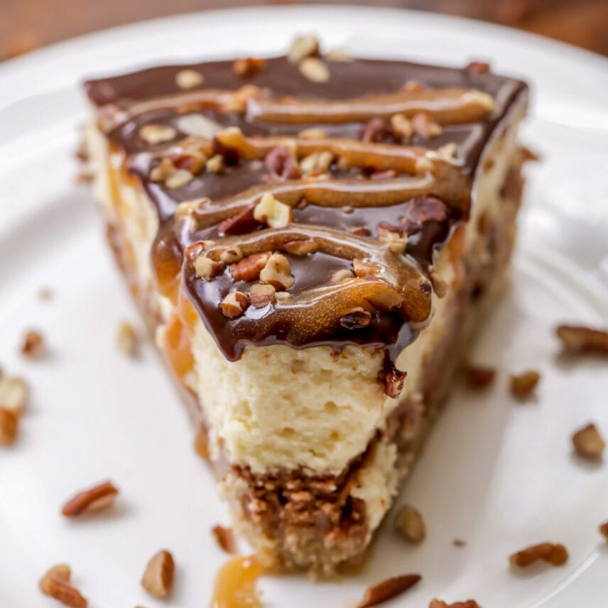 Turtle Cheesecake {Chocolate, Pecans, + Caramel} | Lil' Luna