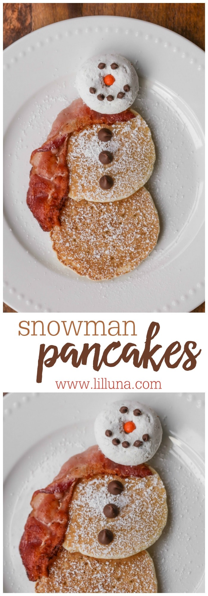 Snowman Pancakes {Quick, Easy + Kids Love Them!} | Lil' Luna
