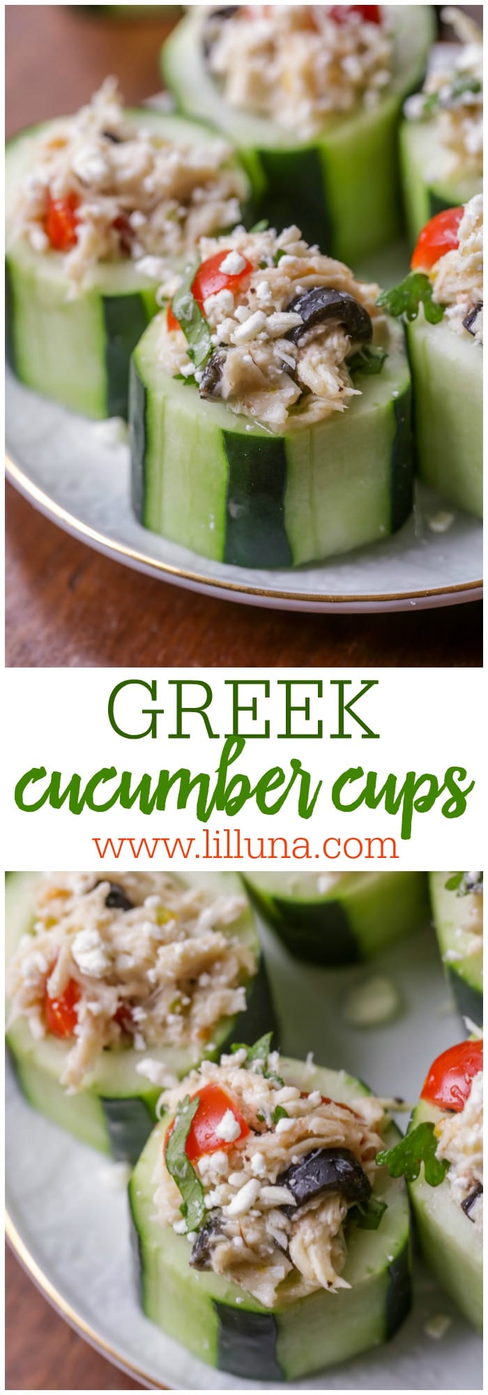 Greek Cucumber Cups | Lil' Luna