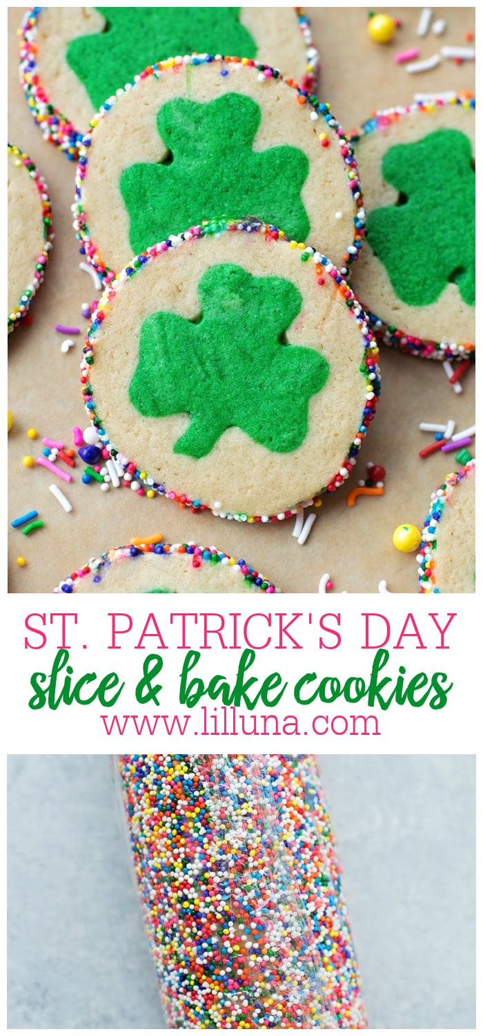 St. Patrick's Day Cookies {Slice + Bake!} | Lil' Luna