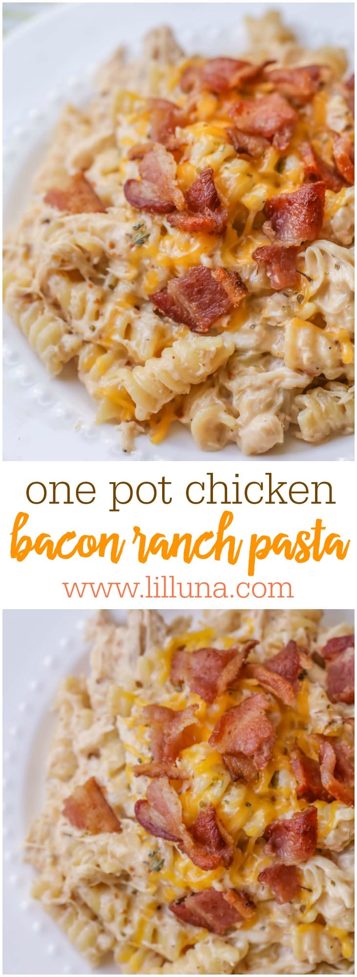 Chicken Bacon Ranch Pasta | Lil' Luna