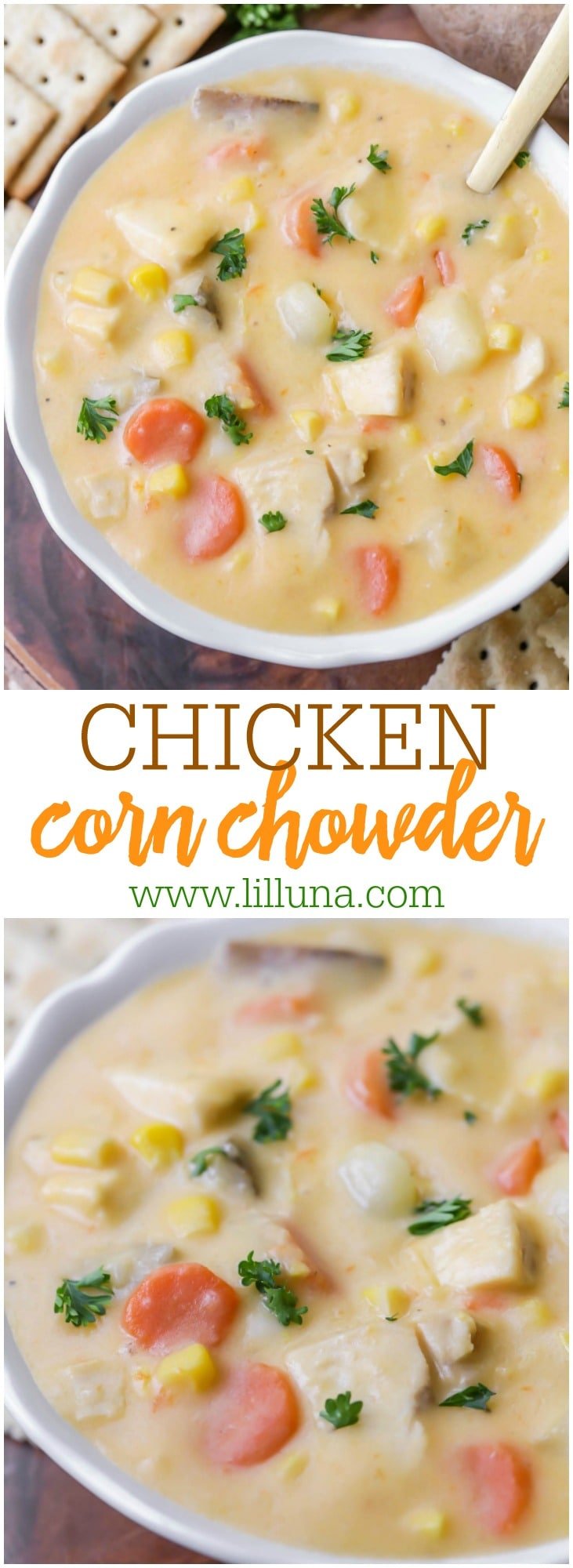 Cheesy Chicken Corn Chowder Recipe | Lil' Luna