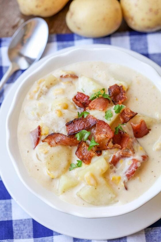 Bacon Potato Corn Chowder Recipe | Lil' Luna