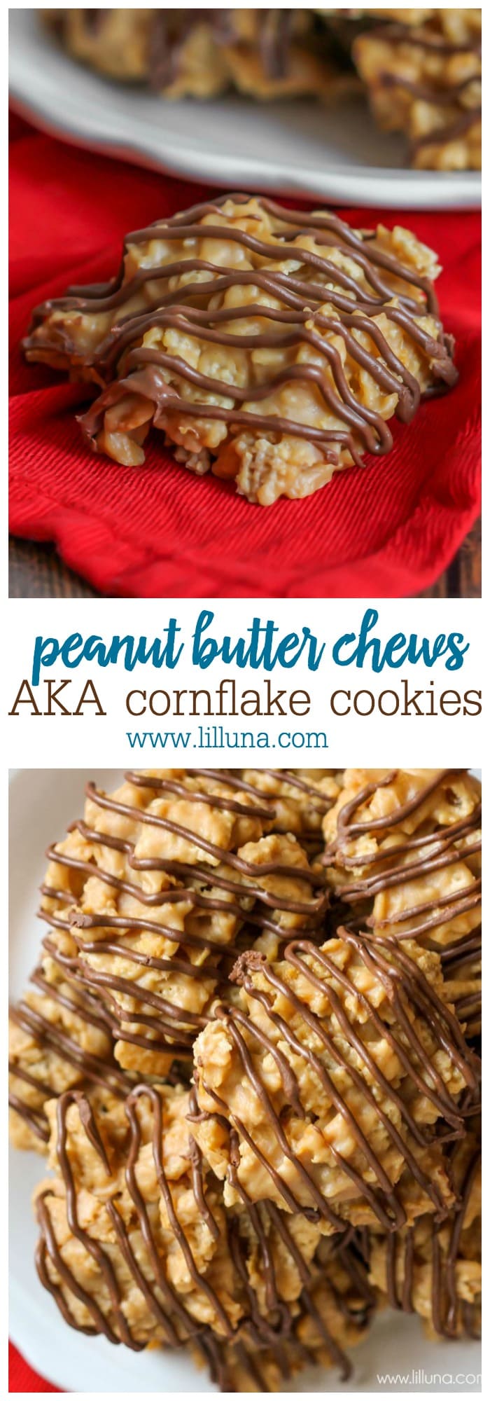 Peanut Butter Chews No Bake Cornflake Cookies Lil Luna