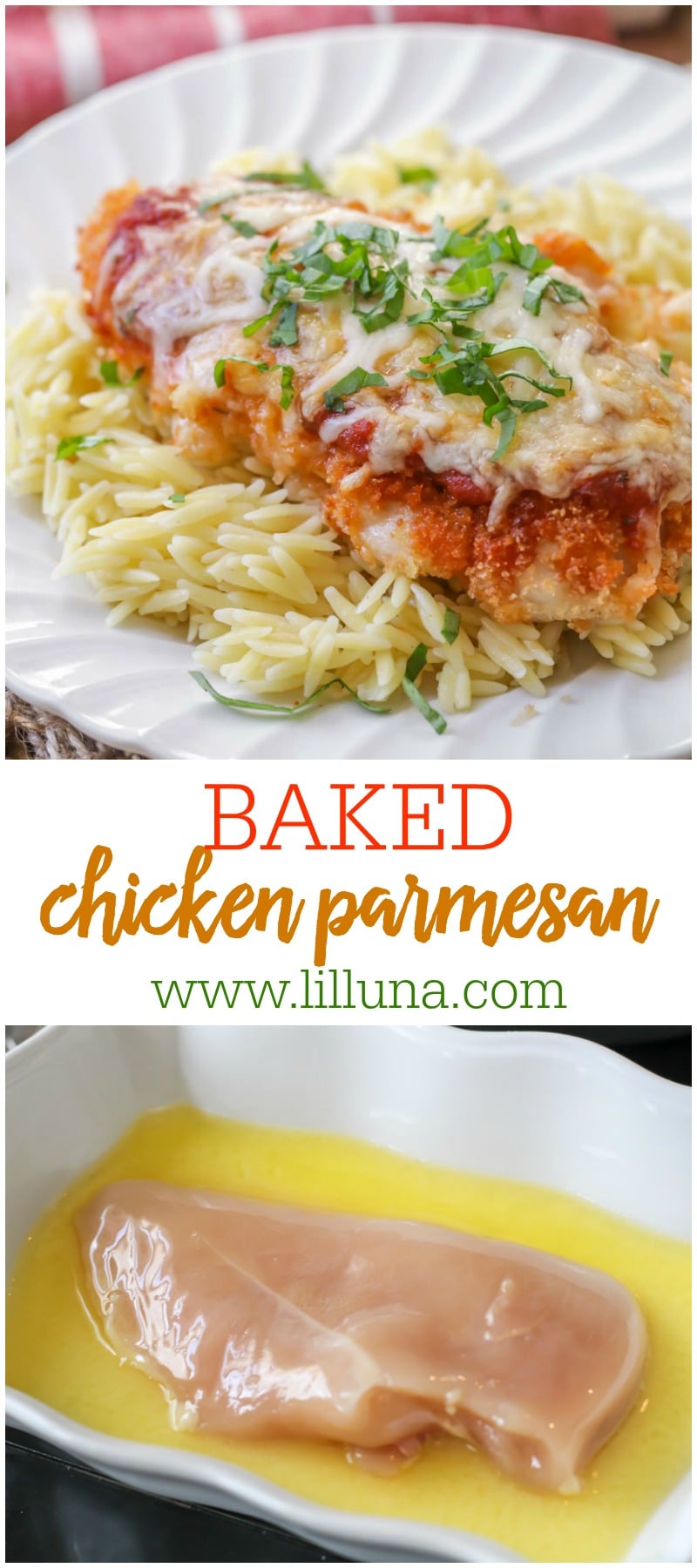 EASY Baked Chicken Parmesan Recipe (+VIDEO) | Lil' Luna