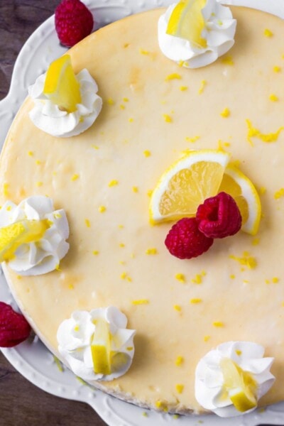 Lemon Cheesecake with Raspberry Sauce | Lil' Luna