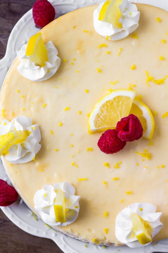Lemon Cheesecake with Raspberry Sauce | Lil' Luna