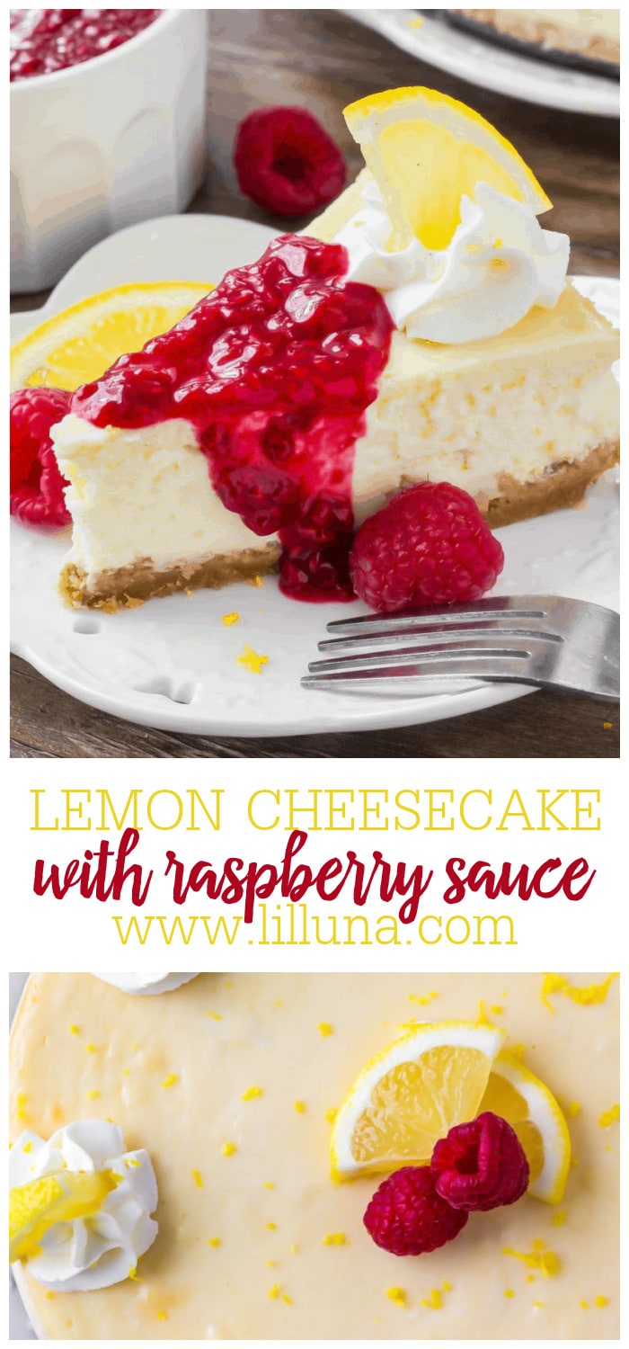 Lemon Cheesecake with Raspberry Sauce | Lil' Luna