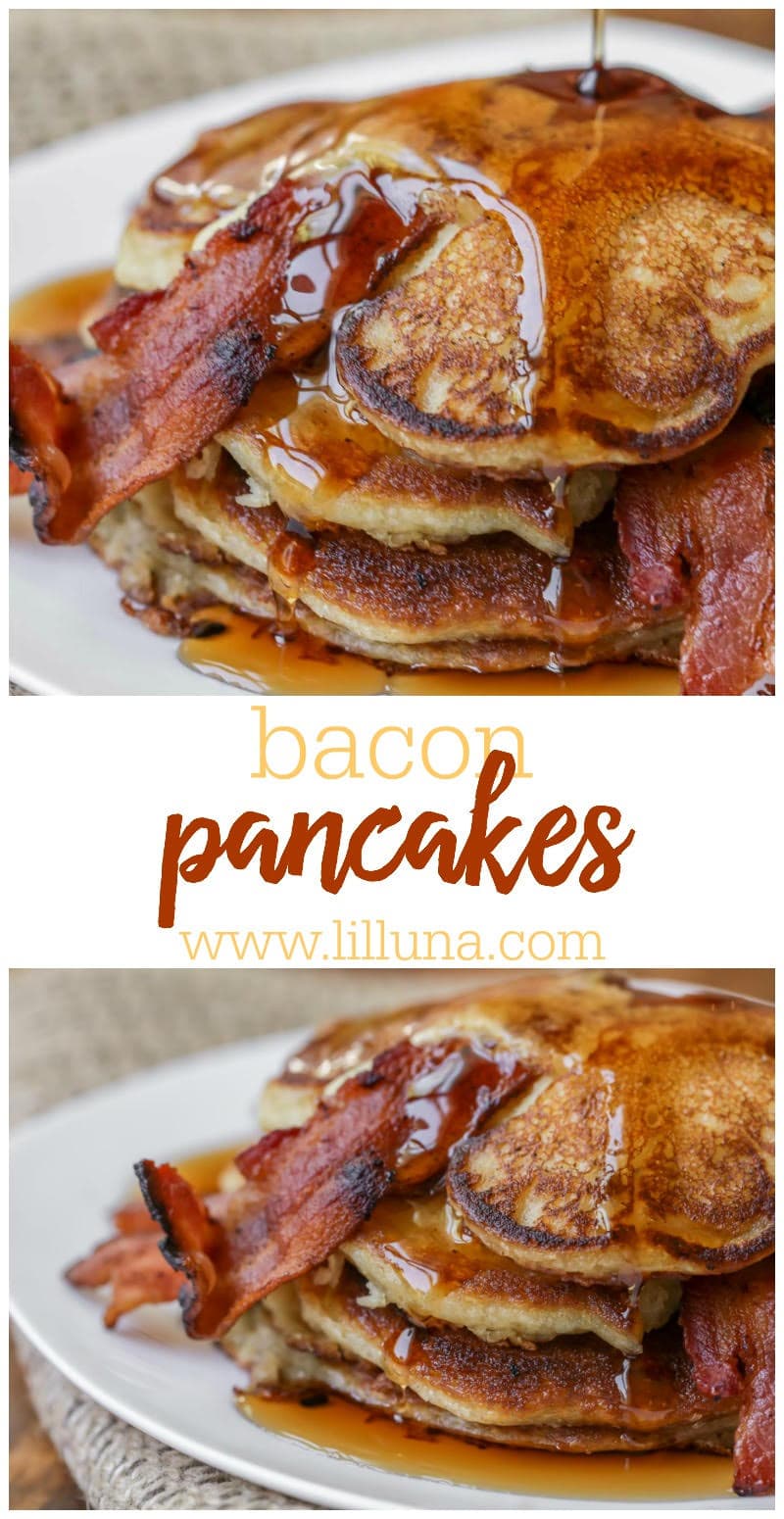 Bacon Pancakes Recipe {Sweet & Salty!} | Lil' Luna