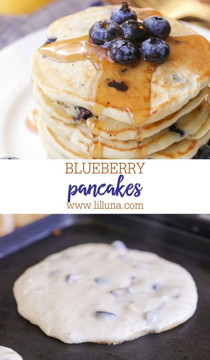 Blueberry Pancakes {Made with Fresh Blueberries!} | Lil' Luna
