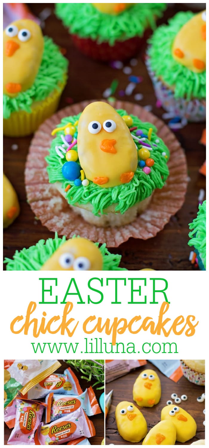 Easter Chick Cupcakes {With Reese's Eggs} | Lil' Luna