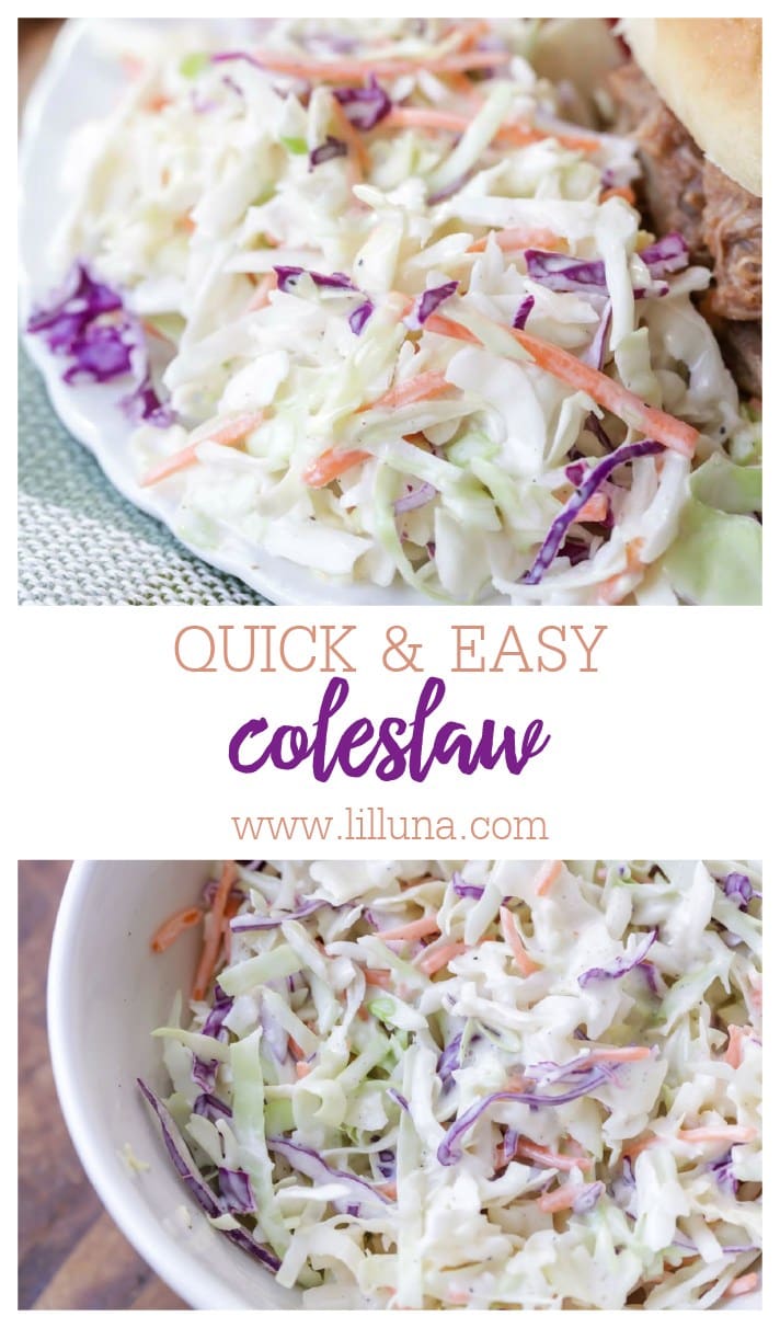Quick & Easy Coleslaw Recipe {Made in 10 Minutes!} | Lil' Luna