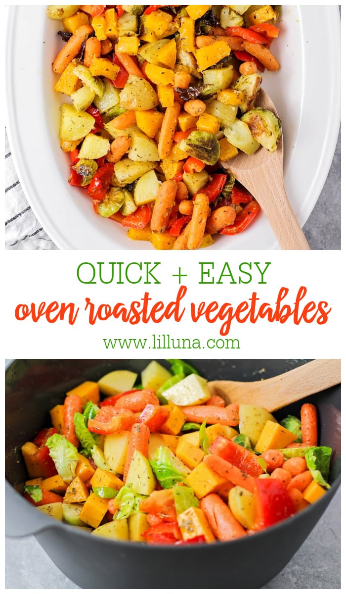 Oven Roasted Vegetables {10 Minutes of Prep!} | Lil' Luna