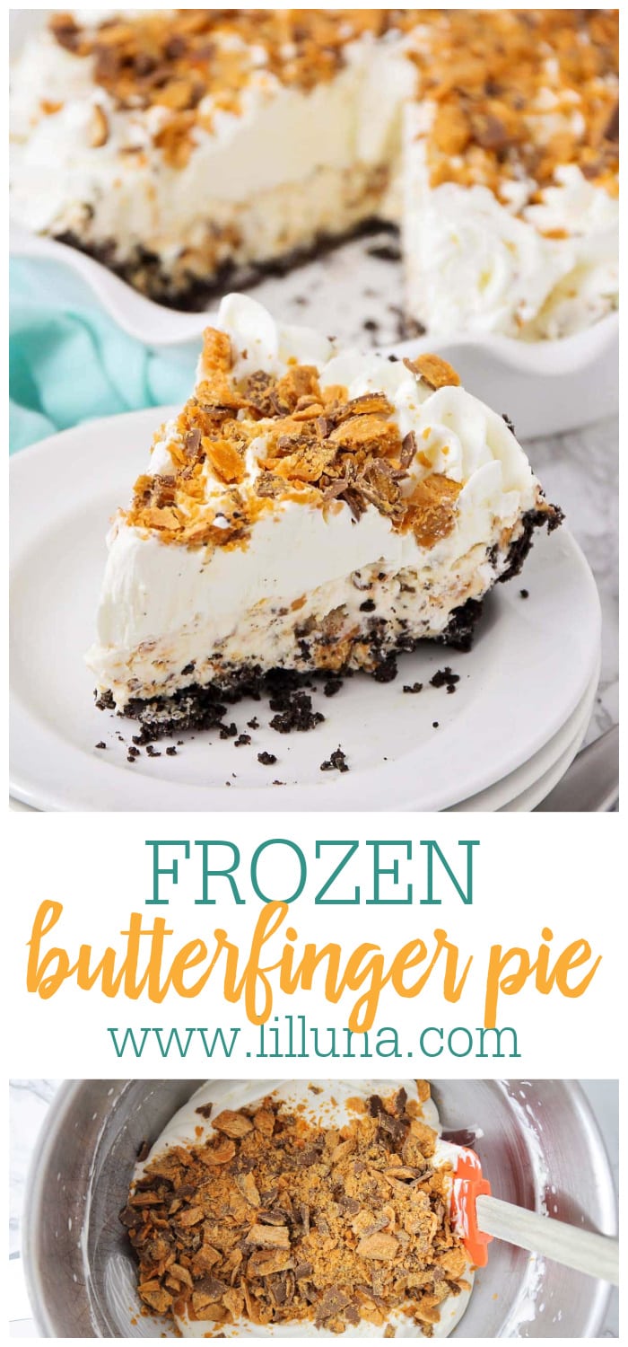 Frozen Butterfinger Pie (with Oreo Crust) | Lil' Luna