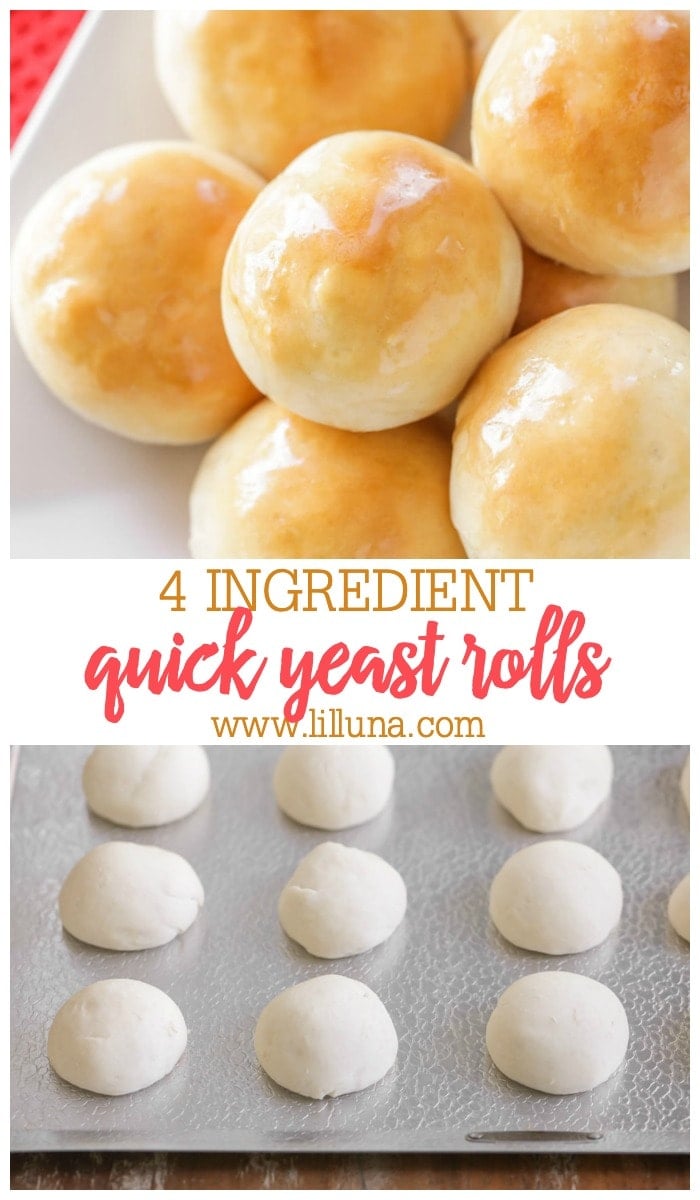 Quick & Easy Yeast Rolls {Just 4 Ingredients!} | Lil' Luna