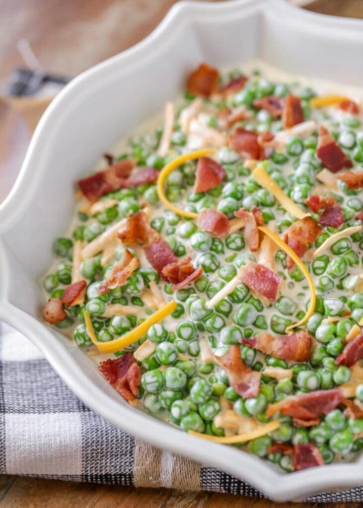 EASY Pea Salad Recipe {With Bacon and Cheese!} | Lil' Luna