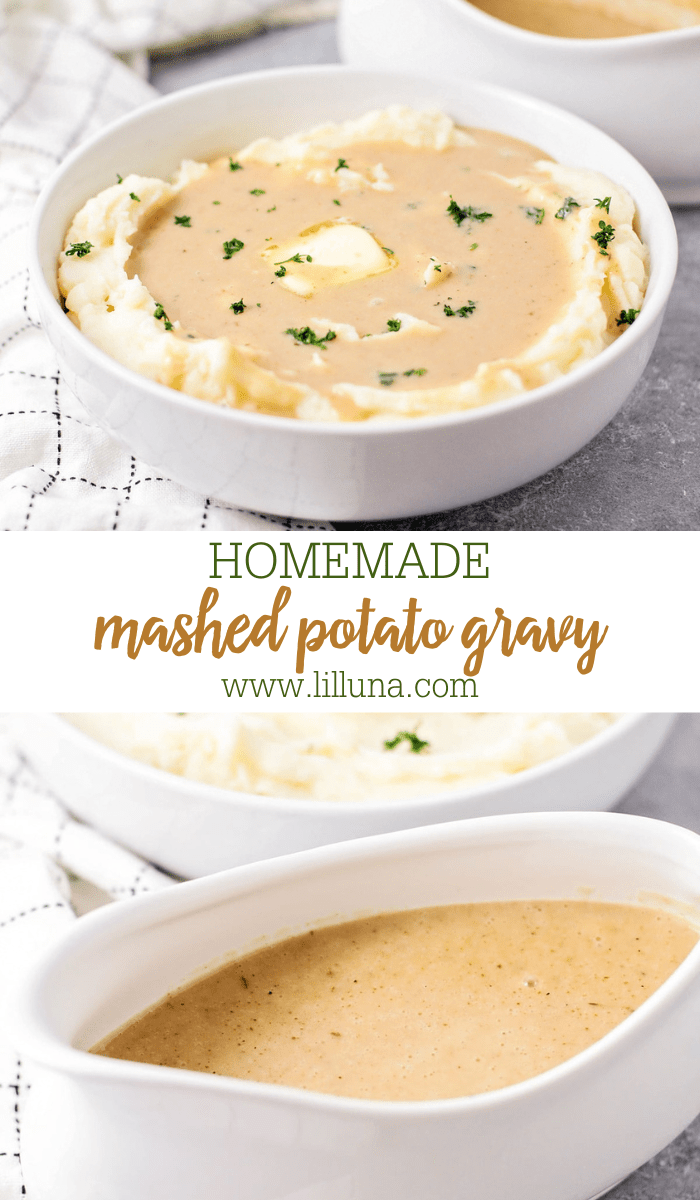 Mashed Potato Gravy {No Drippings Needed!} + VIDEO | Lil' Luna