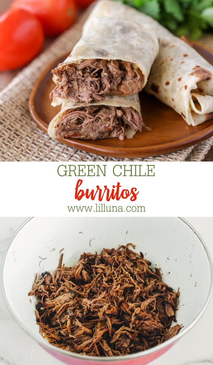 Green Chile Burritos {Made in the Slow Cooker!} | Lil' Luna