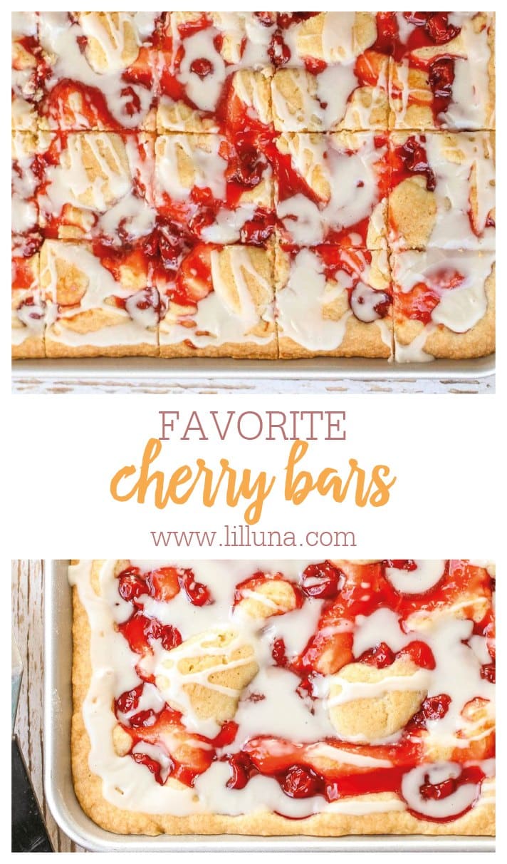 Cherry Bars Recipe {With Glaze!} +VIDEO | Lil' Luna