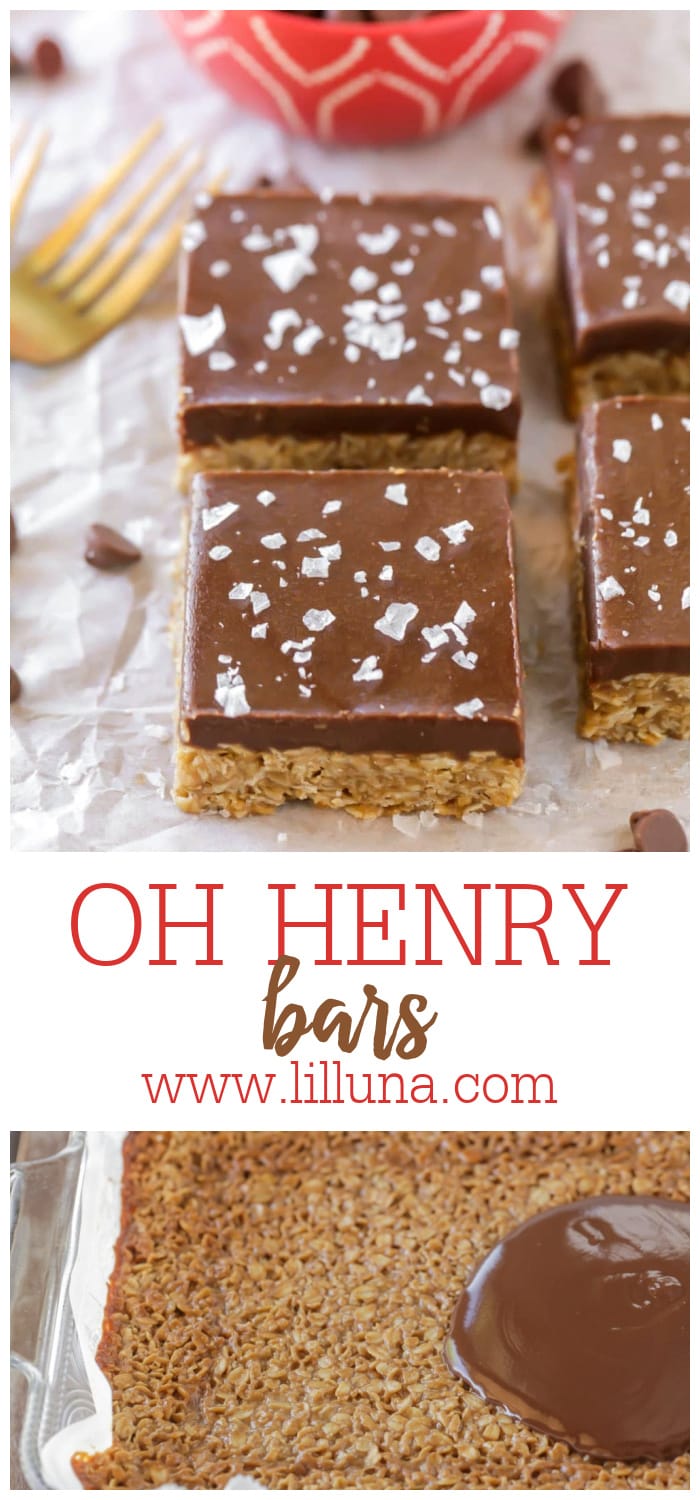 Oh Henry Bars {Oats, Caramel, PB, & Chocolate!} | Lil' Luna