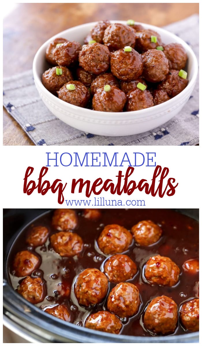 EASY Homemade BBQ Meatballs {In the crock pot!} | Lil' Luna
