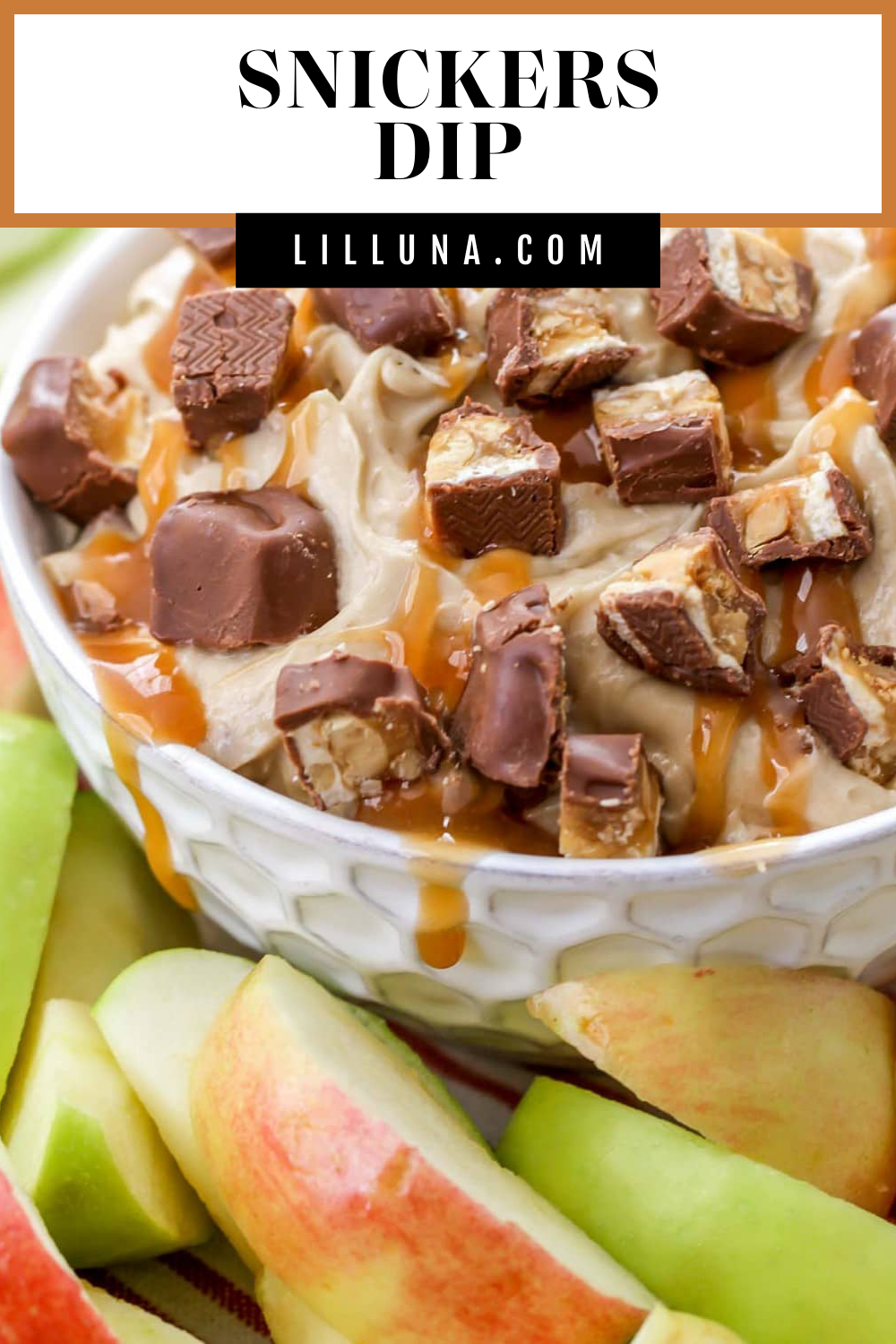 Snickers Dip {Easy 5-Minute Fruit Dip} | Lil' Luna