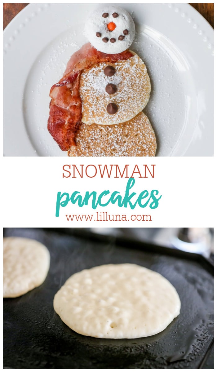 Snowman Pancakes {Quick, Easy + Kids Love Them!} | Lil' Luna