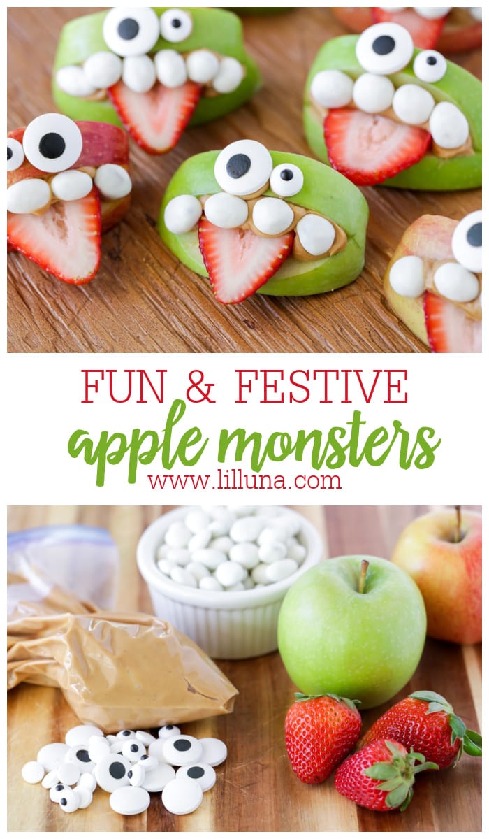 Apple Monster Teeth {A Healthy + Spooky Snack!} | Lil' Luna