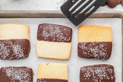 Chocolate Dipped Cookies {Simple Shortbread!} | Lil' Luna