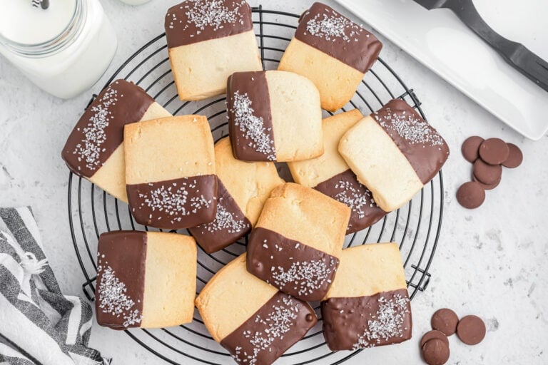 Chocolate Dipped Cookies {Simple Shortbread!} | Lil' Luna