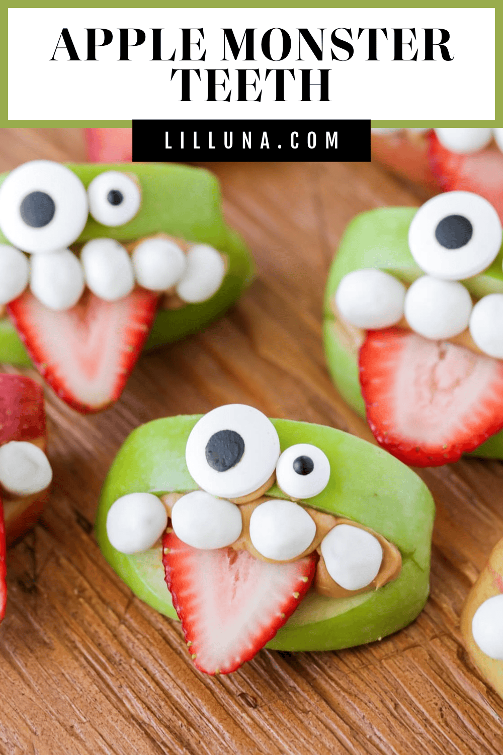 Apple Monster Teeth {A Healthy + Spooky Snack!} | Lil' Luna