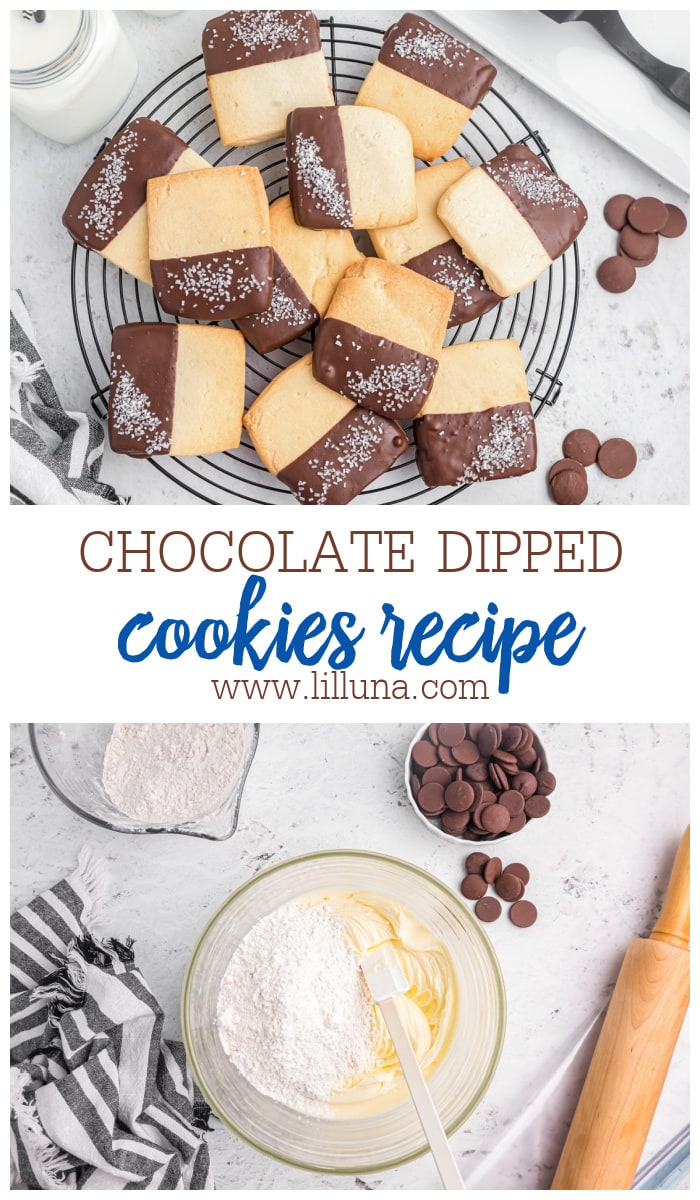 Chocolate Dipped Cookies {Simple Shortbread!} | Lil' Luna