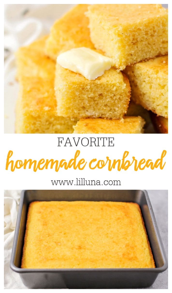 Homemade Cornbread {Soft and Buttery! +VIDEO} | Lil' Luna