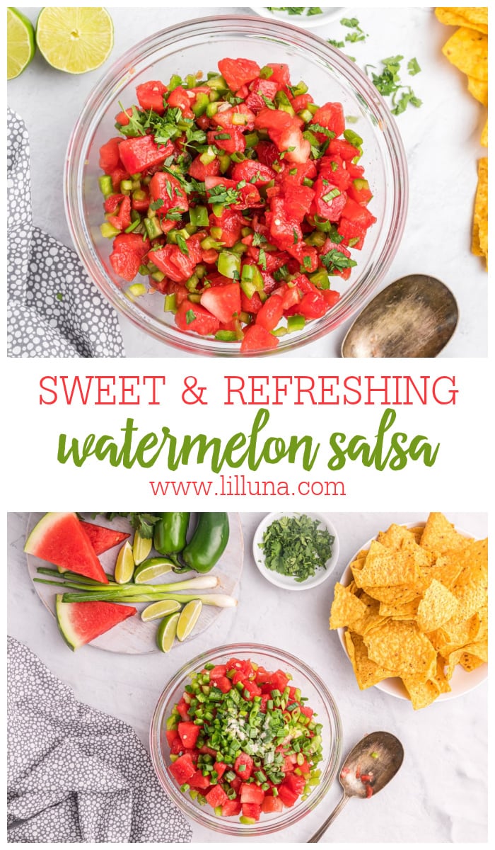 Watermelon Salsa {Sweet + Spicy!} | Lil' Luna