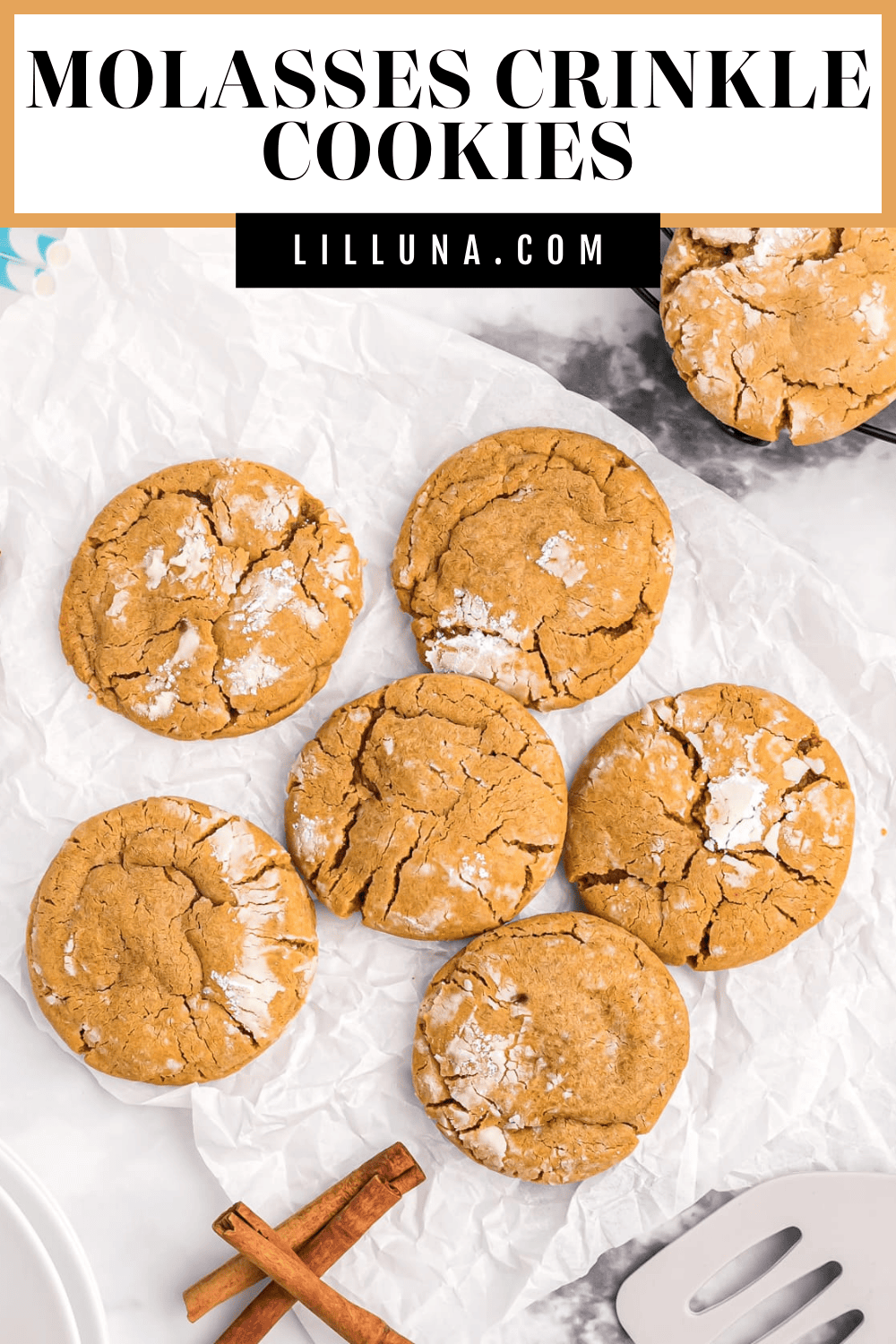 Molasses Crinkle Cookies {Soft + Chewy!} | Lil' Luna