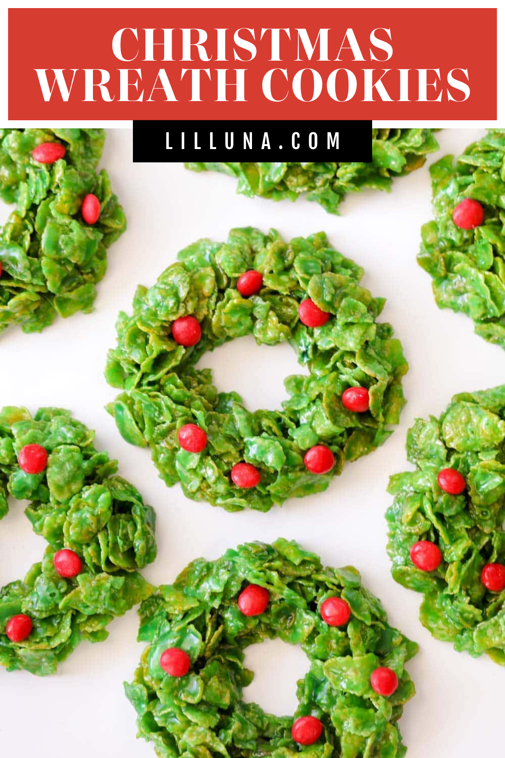No-Bake Christmas Wreath Cookies