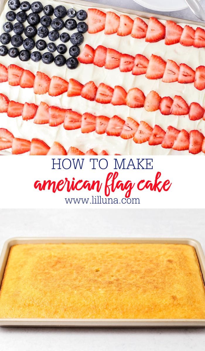 American Flag Cake {with Cream Cheese Frosting!} | Lil' Luna
