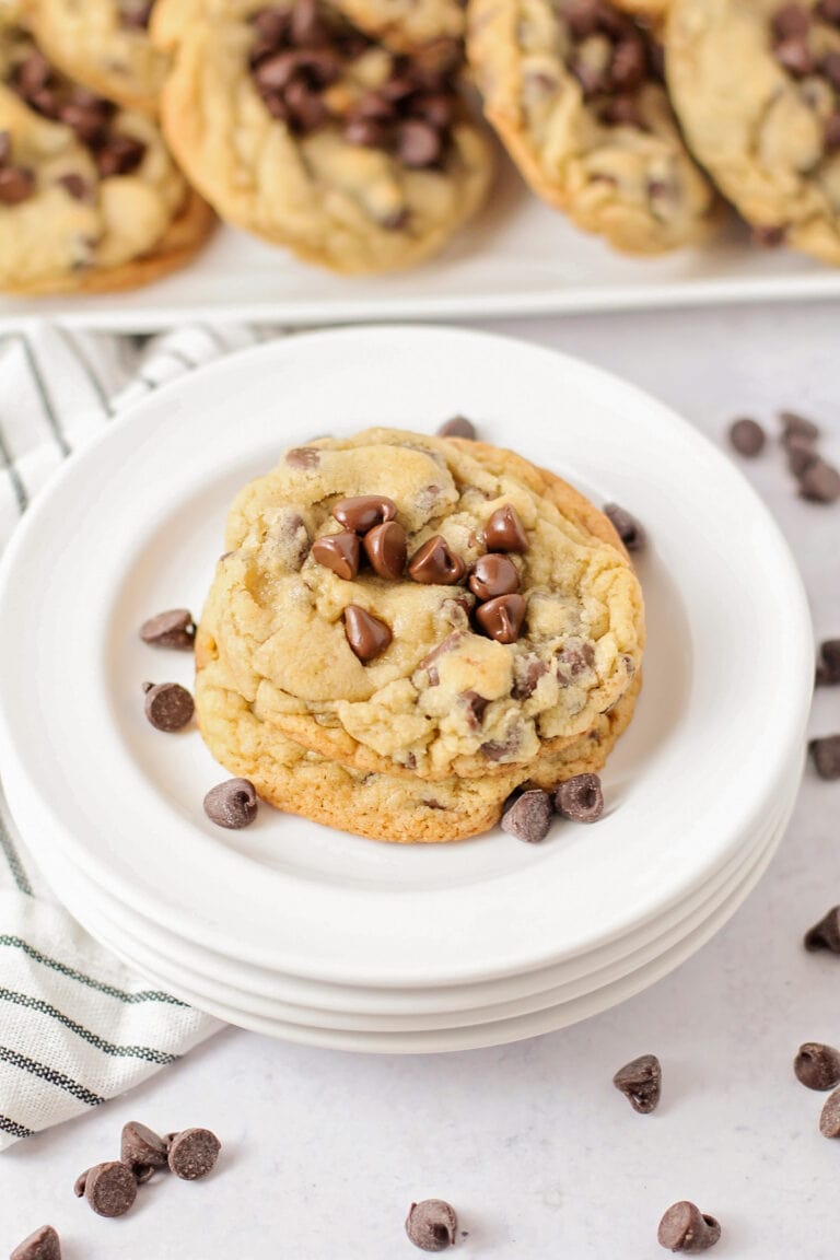 Bakery Style Chocolate Chip Cookies {Made in Minutes!} | Lil' Luna