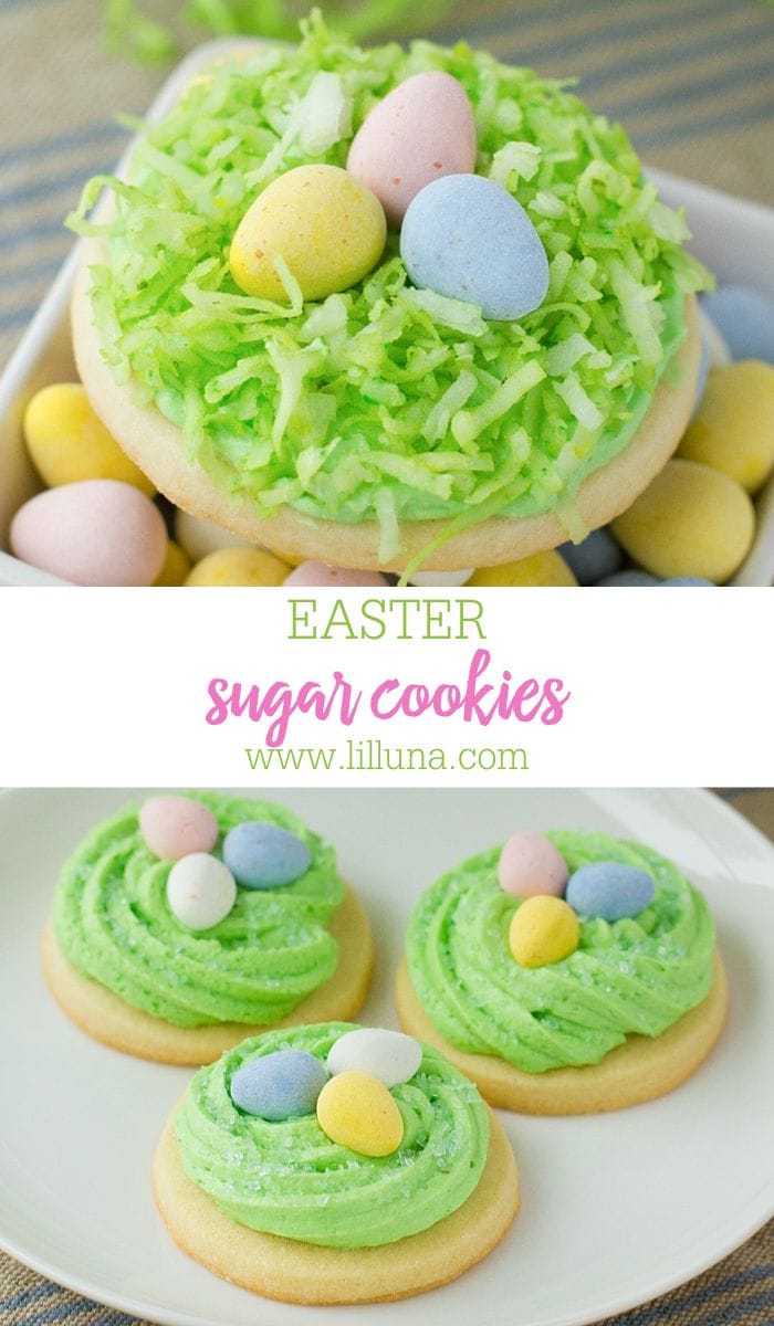 Easter Sugar Cookies {Birds Nest Cookies!} | Lil' Luna